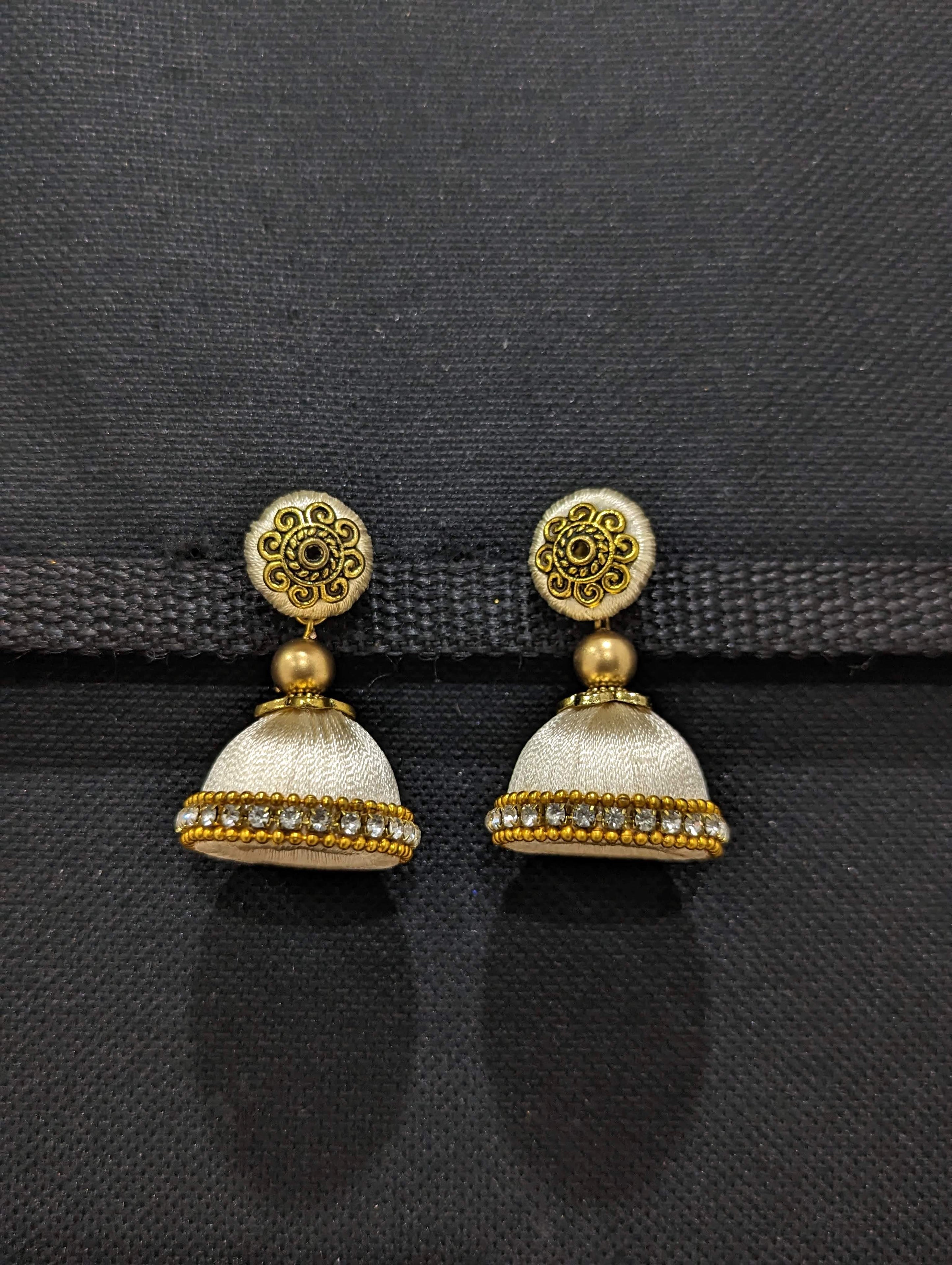 Silk Thread Jhumka Earrings - Medium size – Simpliful Jewelry