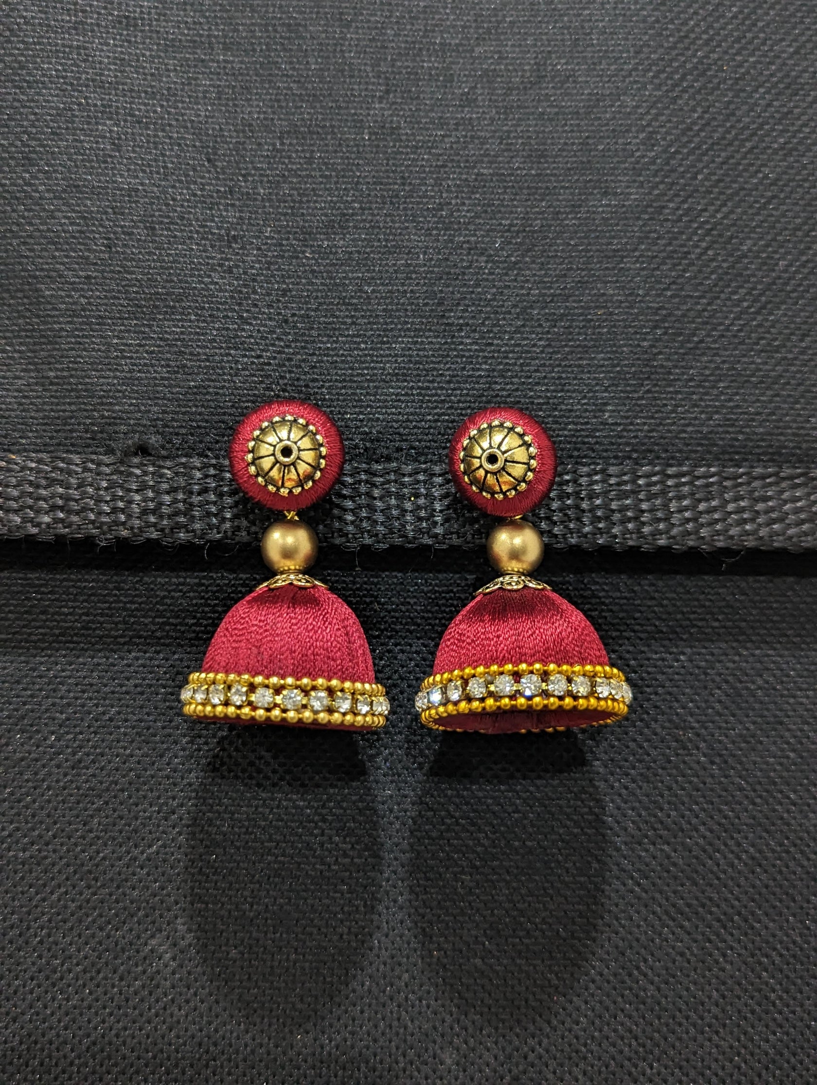 Silk Thread Jhumka Earrings - Medium size – Simpliful Jewelry