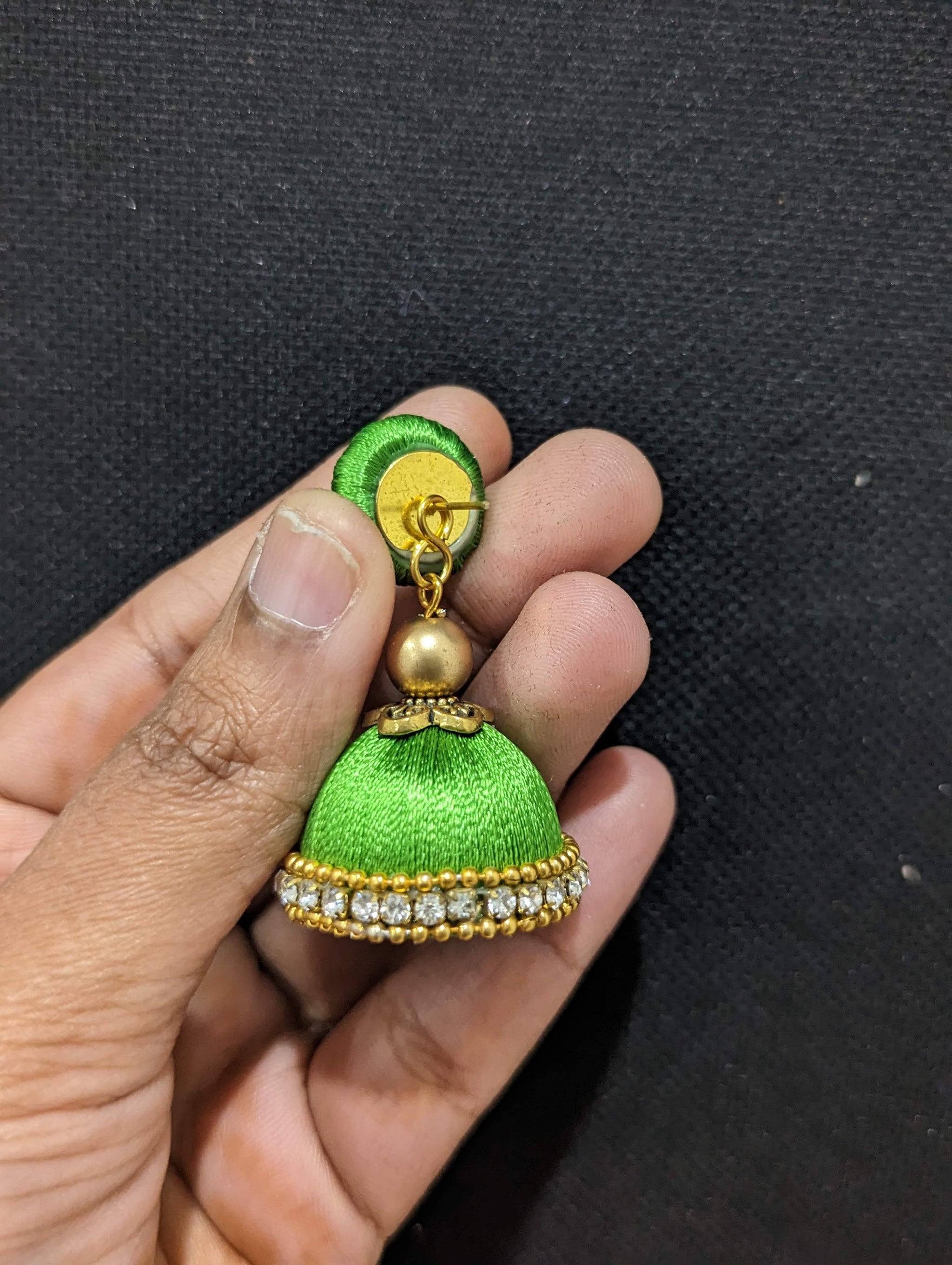 Silk Thread Jhumka Earrings - Medium size – Simpliful Jewelry