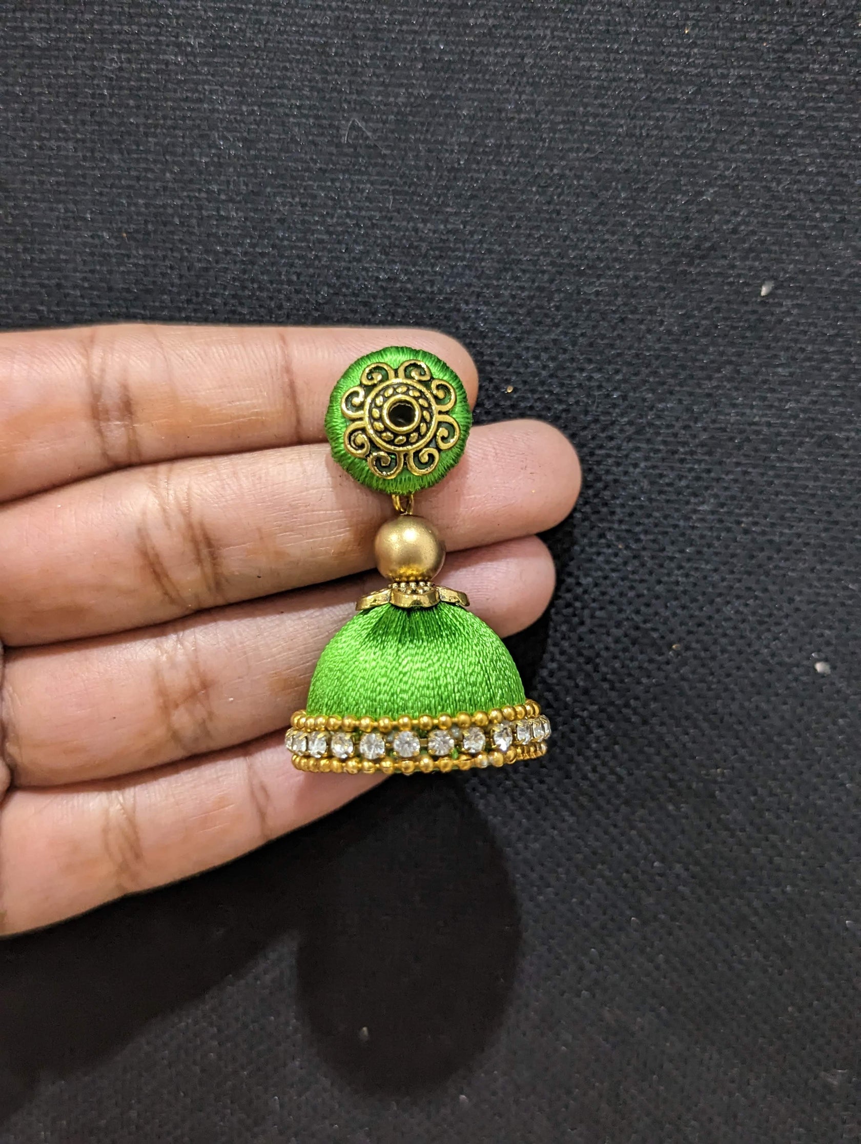 Silk Thread Jhumka Earrings - Medium size – Simpliful Jewelry