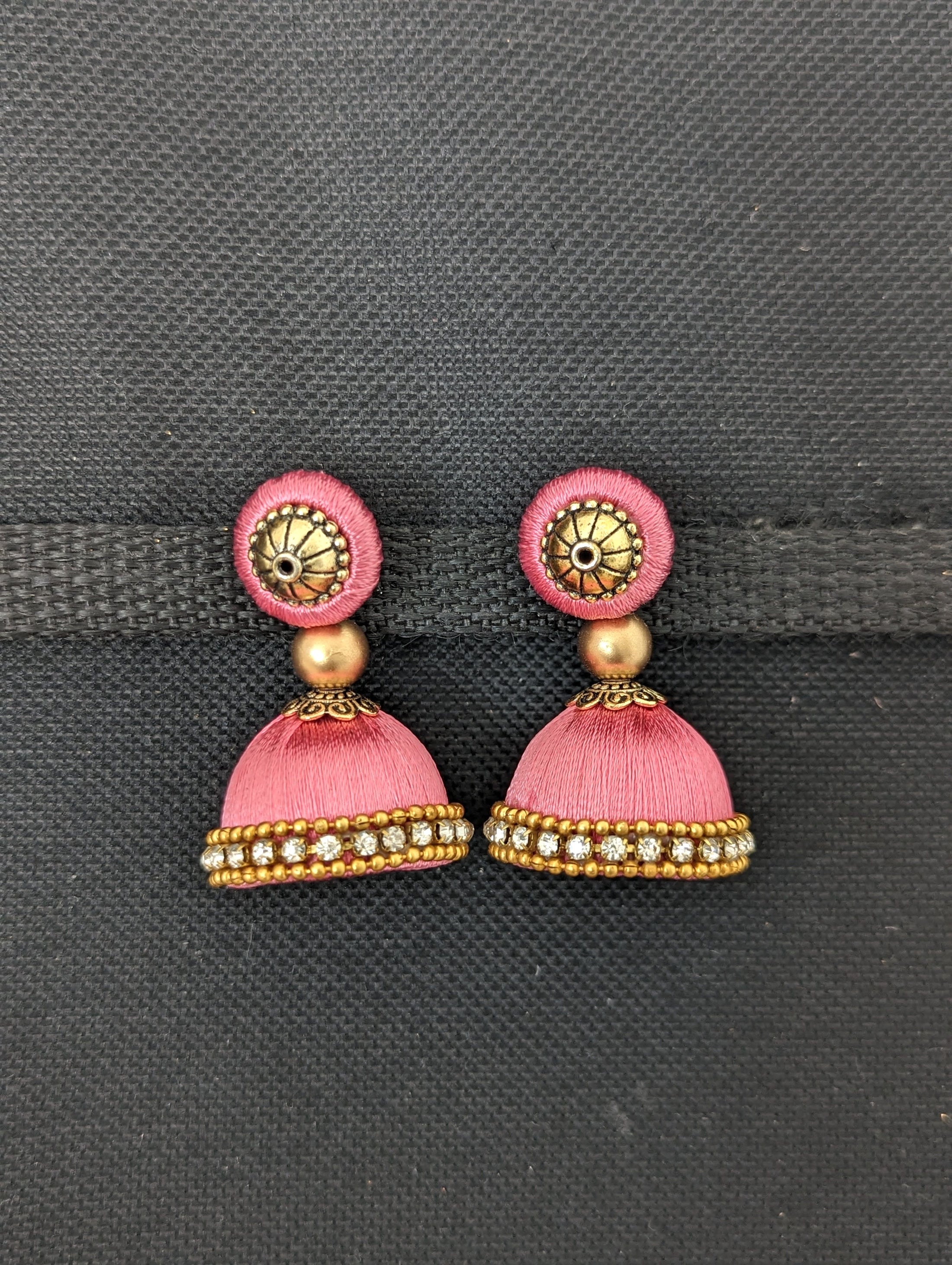 Silk Thread Jhumka Earrings - Medium size – Simpliful Jewelry