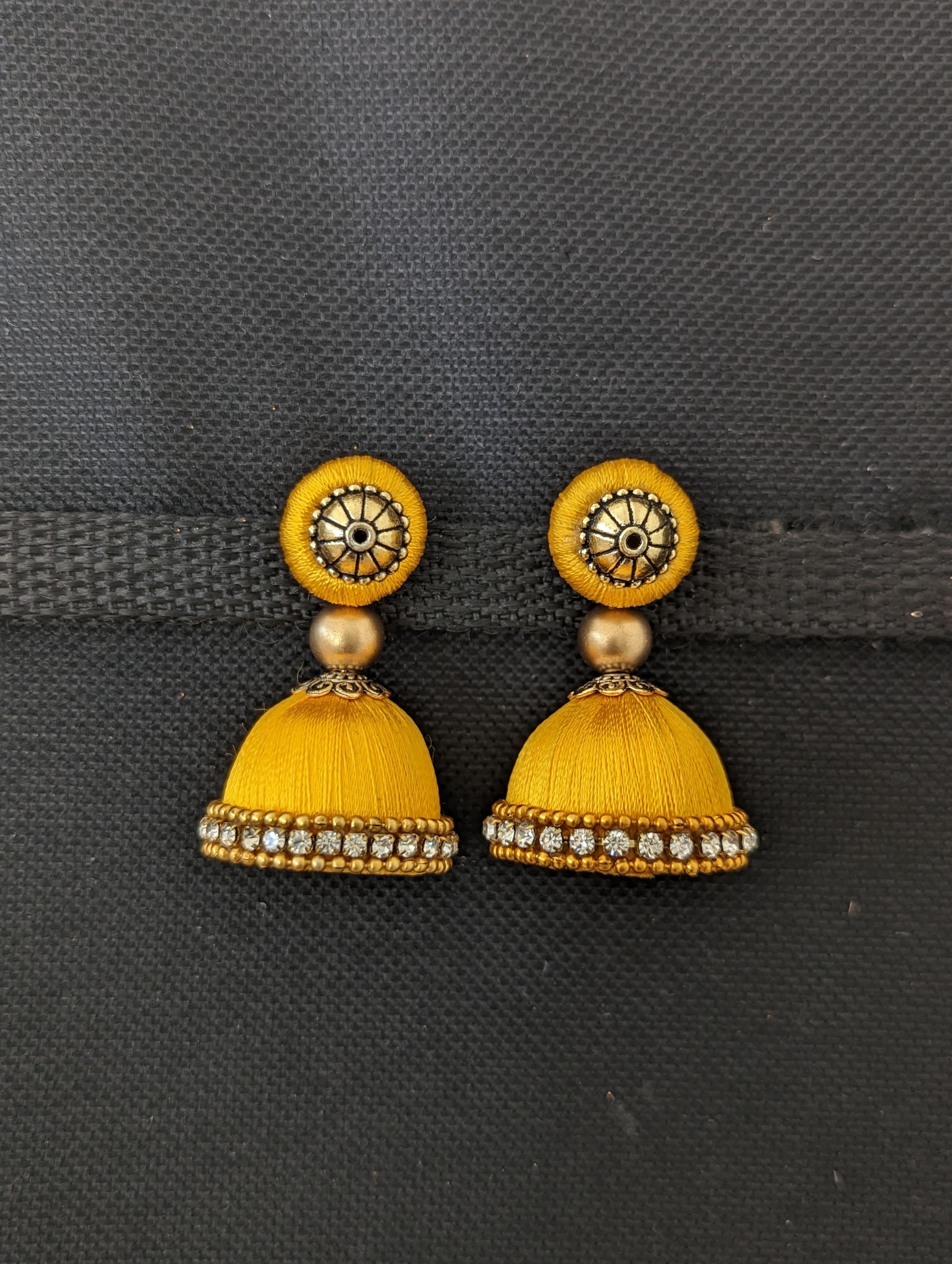 Silk Thread Jhumka Earrings - Medium size – Simpliful Jewelry