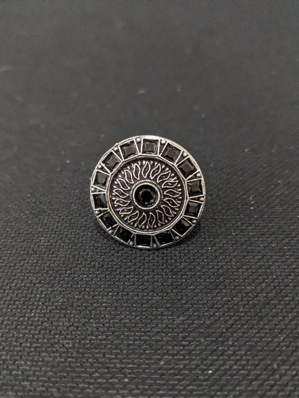 Oxidized square colored stone round Adjustable Finger rings – Simpliful ...